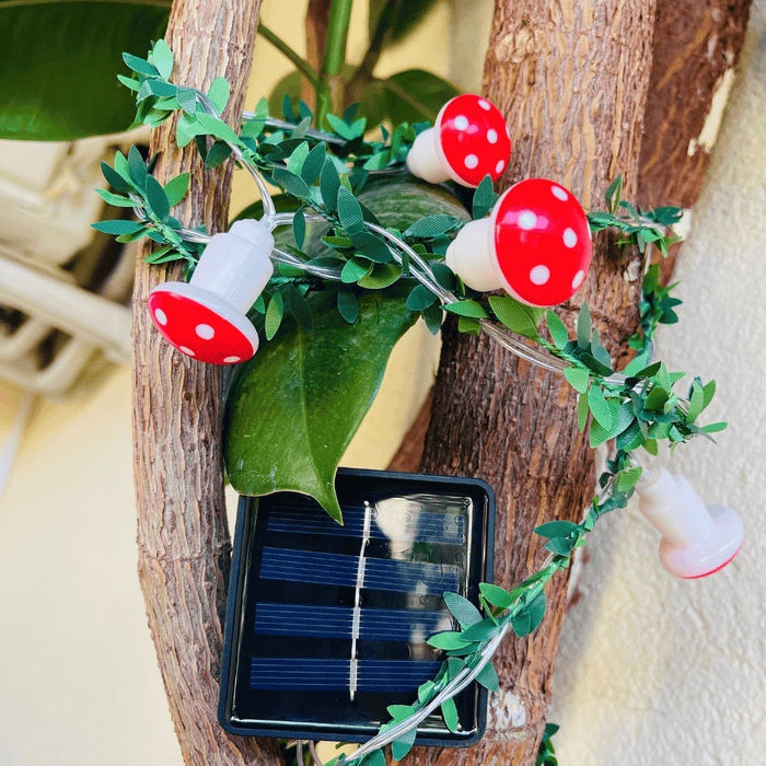 Guirnalda Solar de Hongos - 5 m / IP65 / Luz cálida