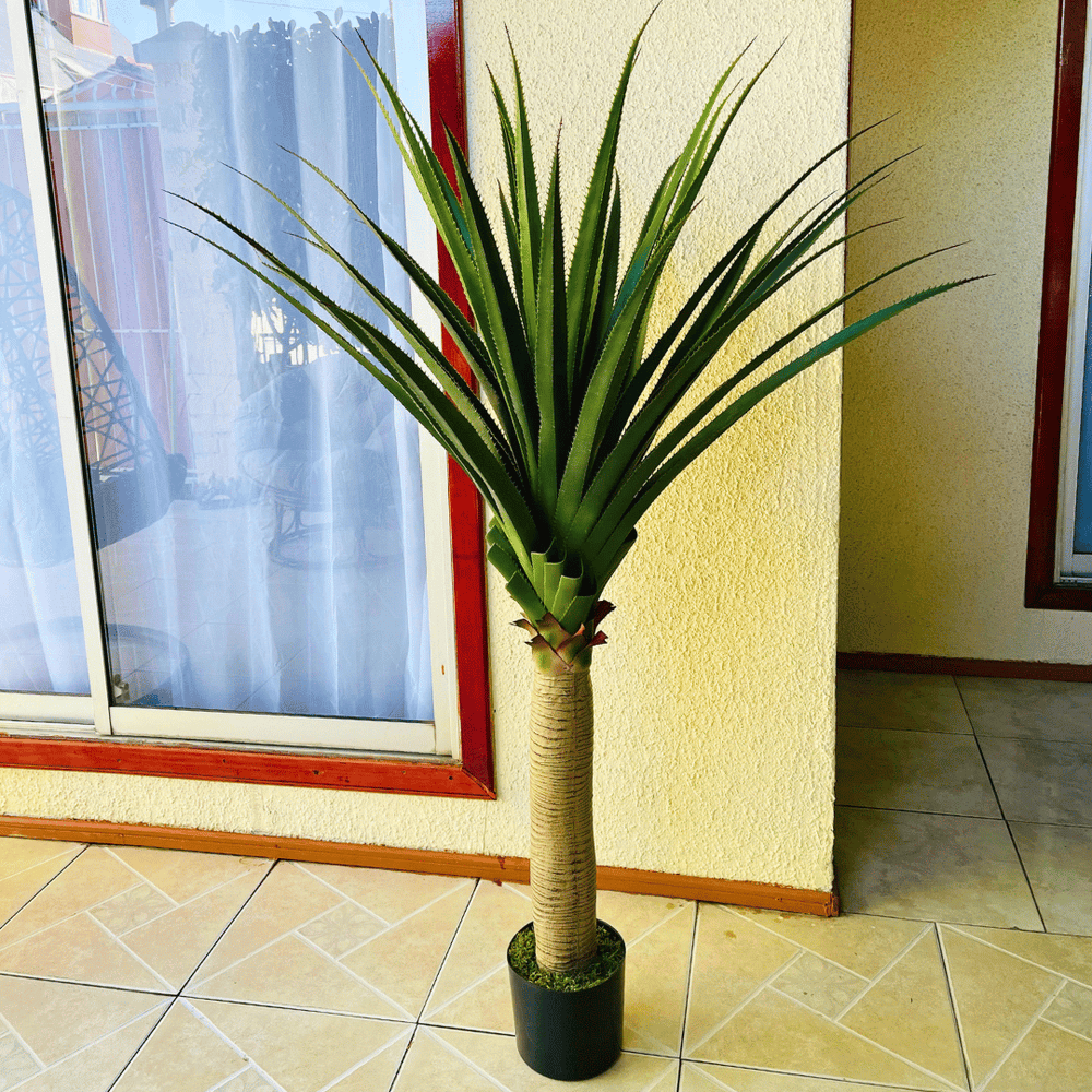 Planta Artificial Pandano - 160 cm Alto / Follaje Verde / Maceta Negra